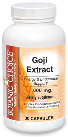 Buy Goji Extract 600 mg. - 30 capsules - Botanic Choice