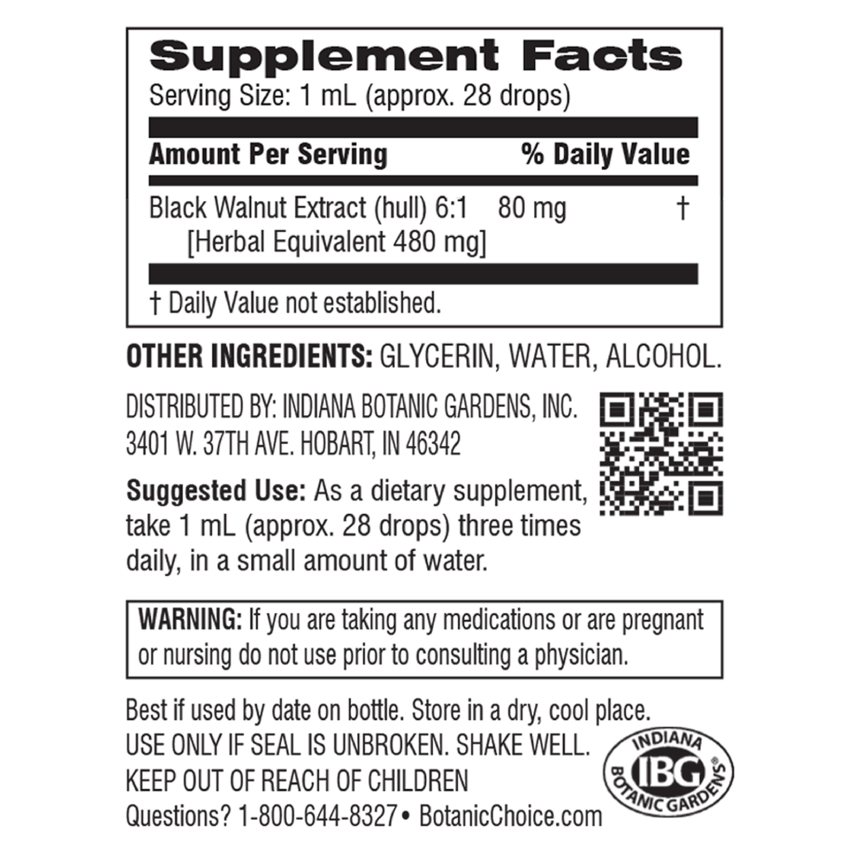 Buy Black Walnut Green Hulls Liquid Extract - 1 oz - Botanic Choice